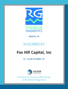 RG Medical Diagnostics of Wixom, MI Sold to Fox Hill Capital, Inc. of ...